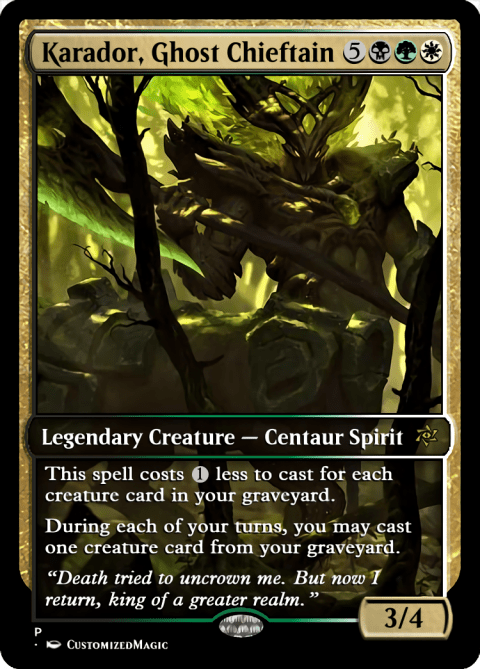 Karador, Ghost Chieftain | Magic The Gathering Proxy Cards