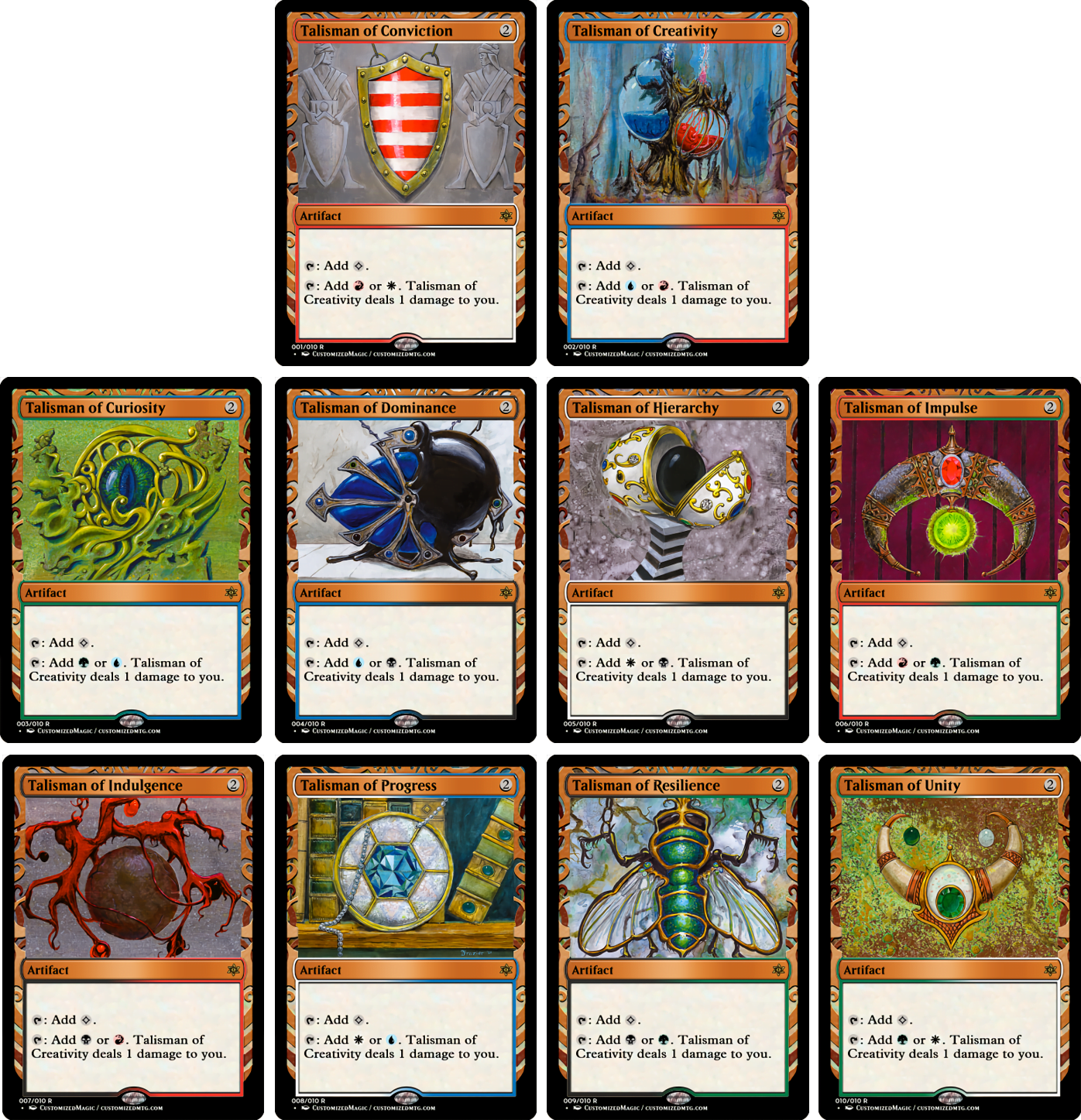 Masterpiece Talismans CustomizedMTG Magic The Gathering Proxy Cards Masterpiece Talismans CustomizedMTG Magic The Gathering Proxy Cards